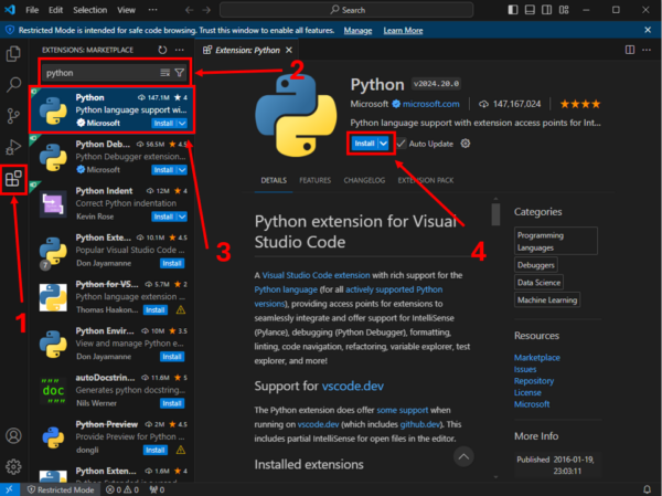 2025最新教學，在vs code中執行python，環境建置詳細教學 – Tunauno Studio